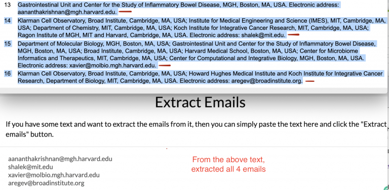 Extract emails from texts | BizGenius